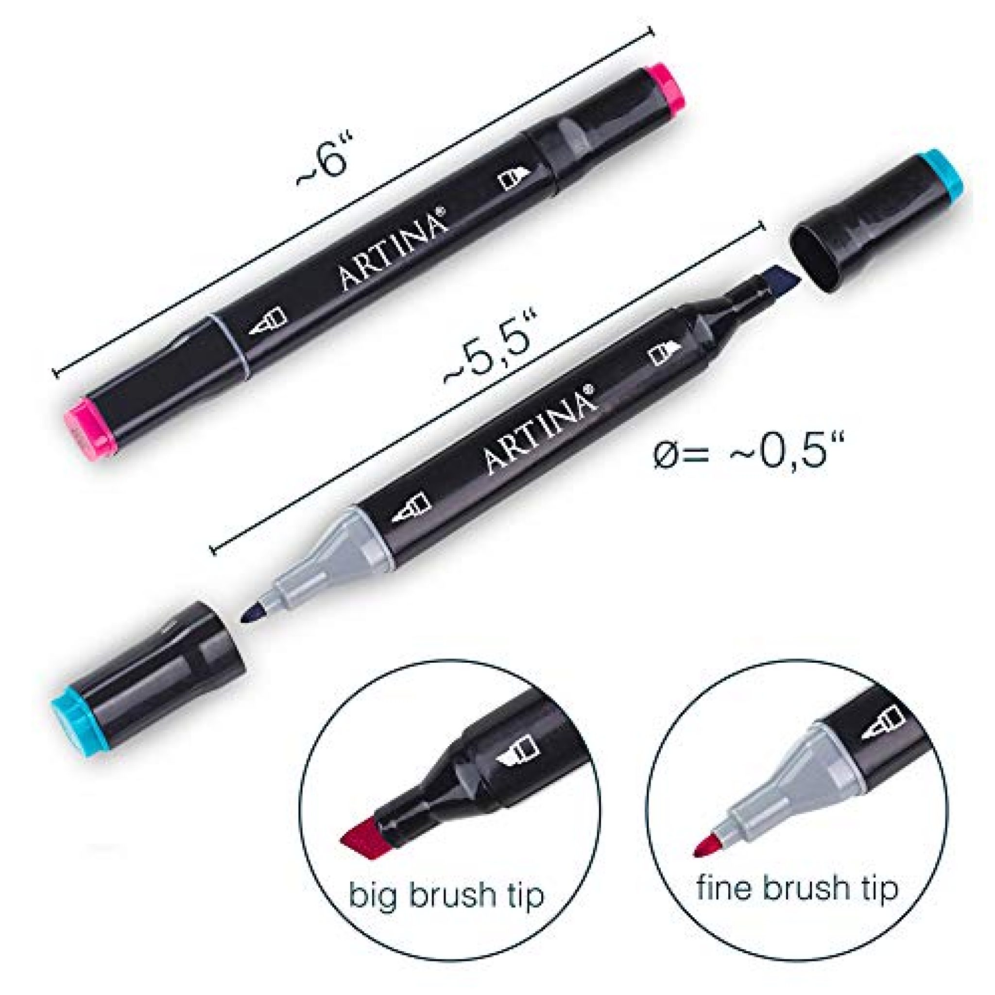 Dual Marker Stifte Markilo MD – in div. Set-Größen 24er, 40er & 80er ...